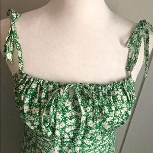 SHEIN | Dresses | Shein Womens Green Summer Floral Print Peasant ...